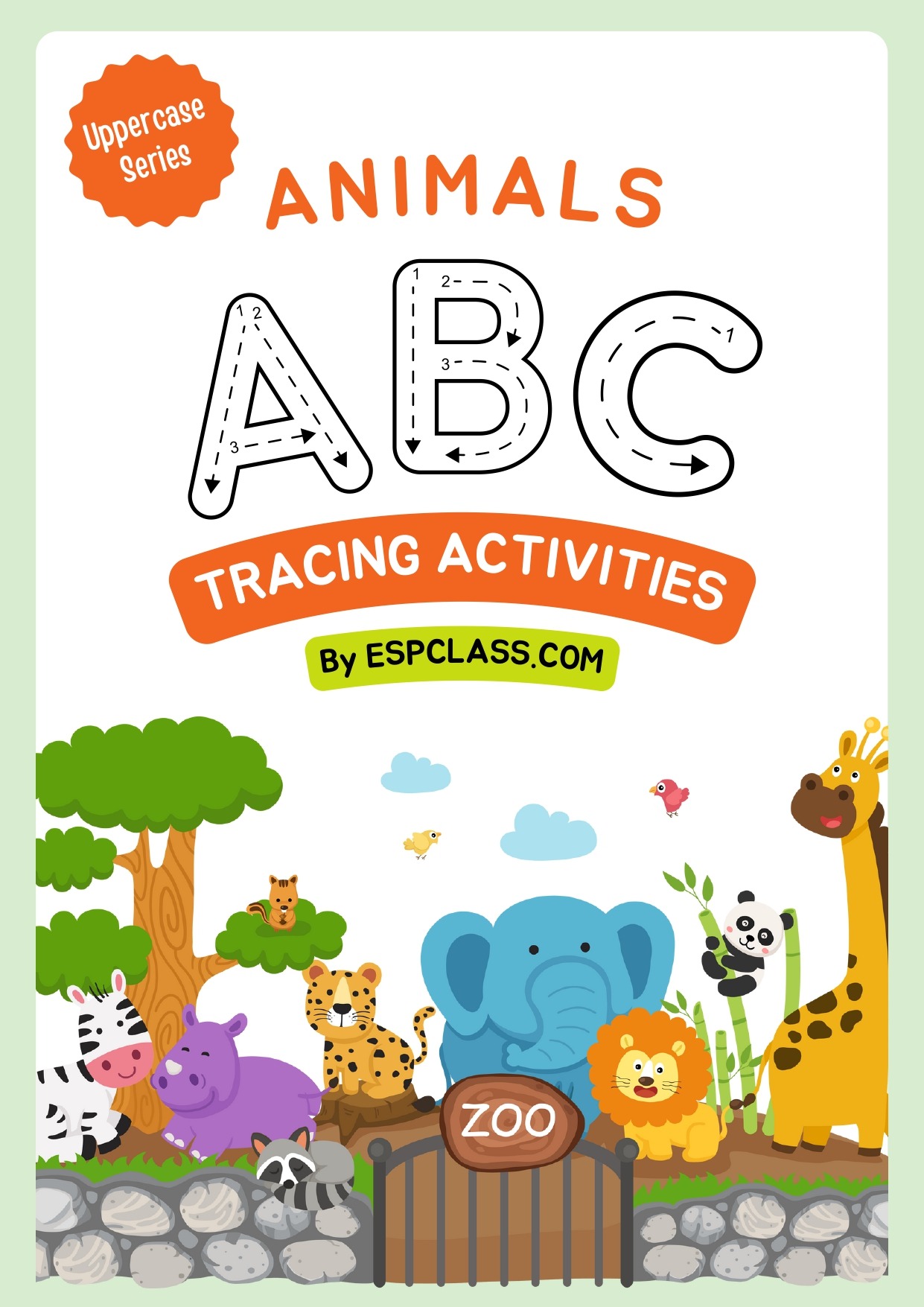 Easy Animals Alphabet Tracing Workbook - ESP