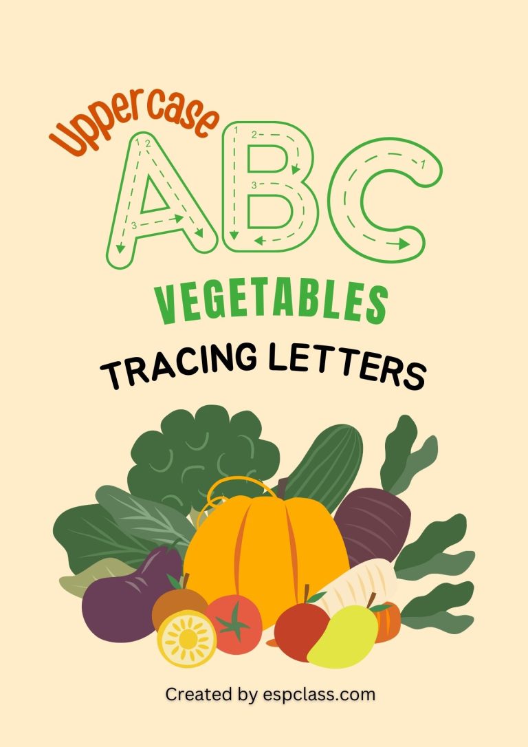 Easy Vegetables Tracing Worksheet - ESP